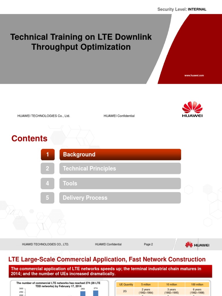 Lte Downlink Throughput Optimization Based On Performance Data Lte Telecommunication