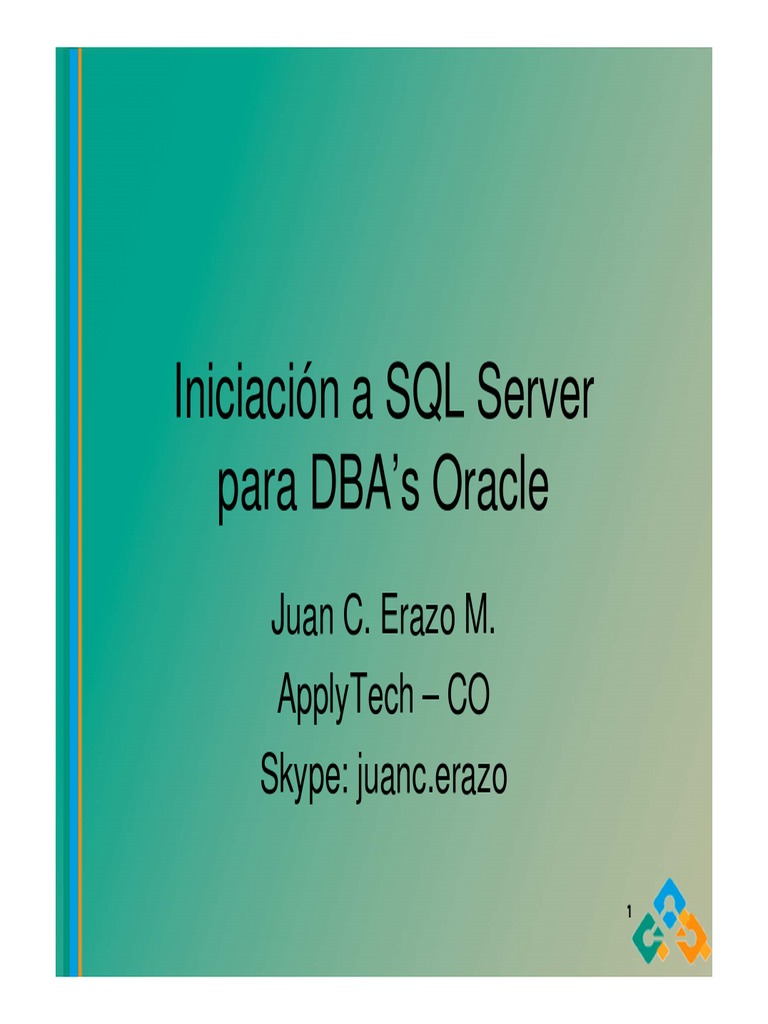 Iniciación A SQL Server para Oracle DBAs PDF | PDF | Servidor SQL de Microsoft | Apoyo