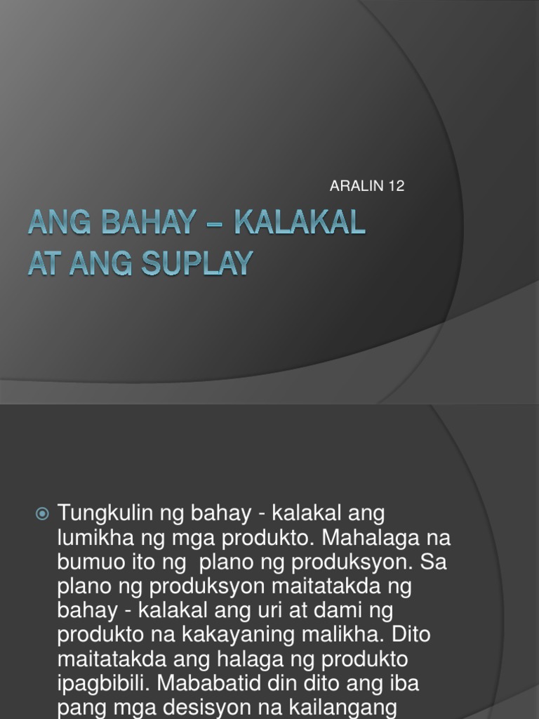 Ang Bahay Kalakal at Ang Suplay | PDF