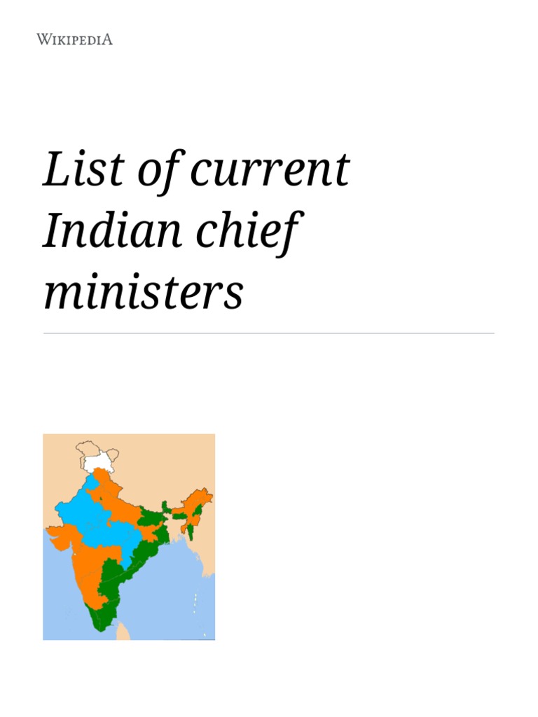 Current State CM List | PDF | Indian National Congress | Politics Of India