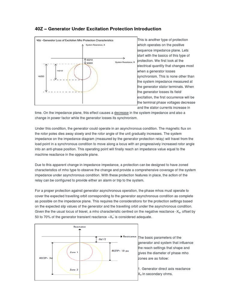 Generator Under Excitation | PDF | Electrical Impedance | Electric ...