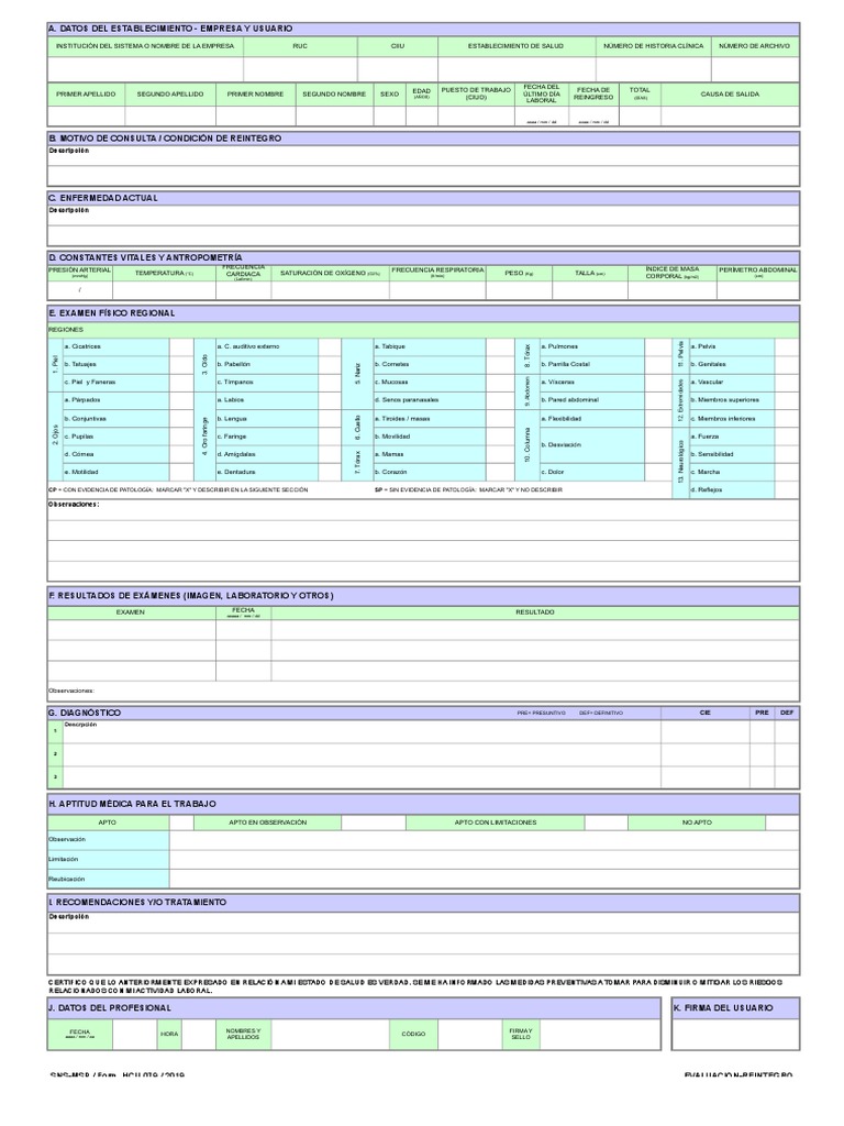 VF Hco Form 079 Reintegro Modificado0814382001531937661 | PDF | Abdomen ...