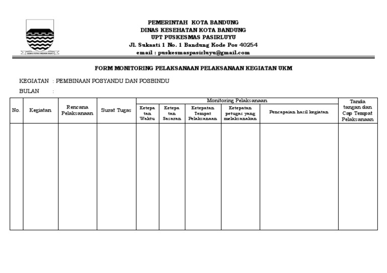 Form Monitoring Posyandu Dan Posbindu | PDF