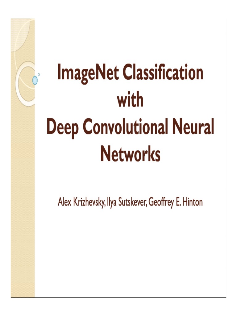 ImageNet Classification With Deep Convolutional Convolutional Neural Networks PDF | Download ...