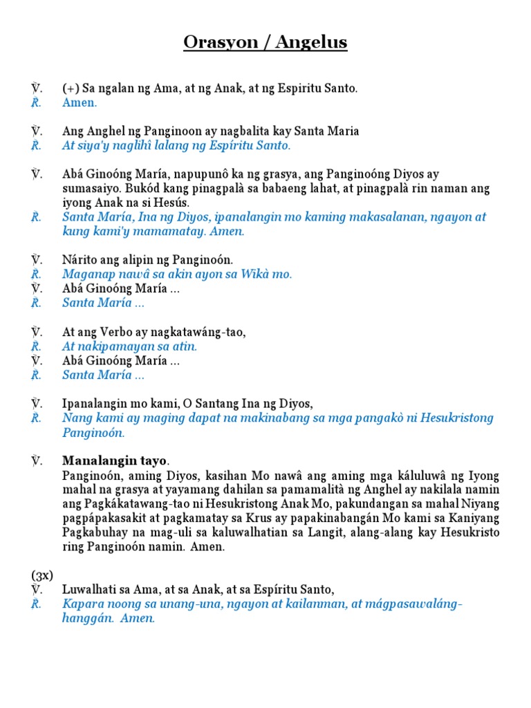 Orasyon Angelus | PDF