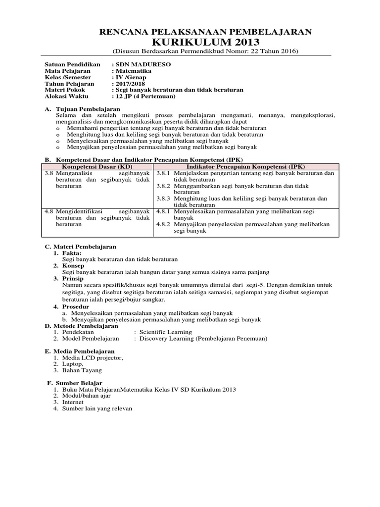 RPP 8 Segi Banyak | PDF