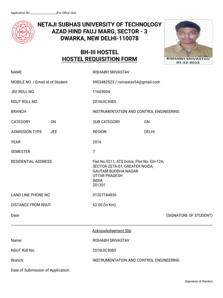 Hostel Form | PDF | Business