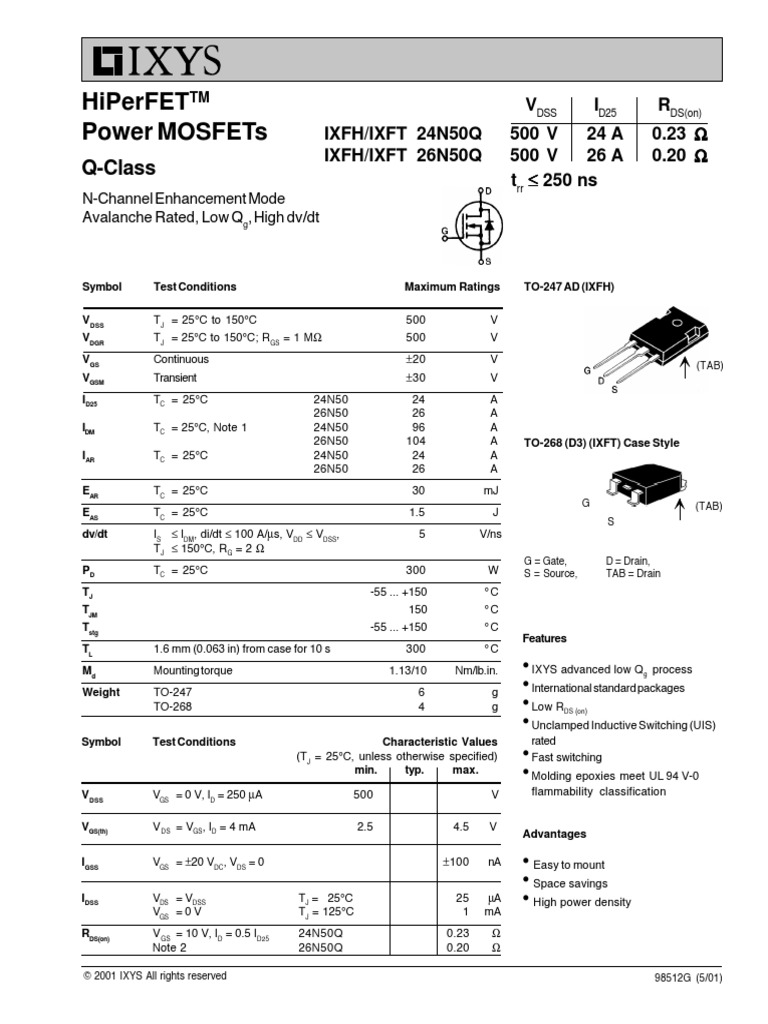 20N50 | PDF | Field Effect Transistor | Electrical Equipment