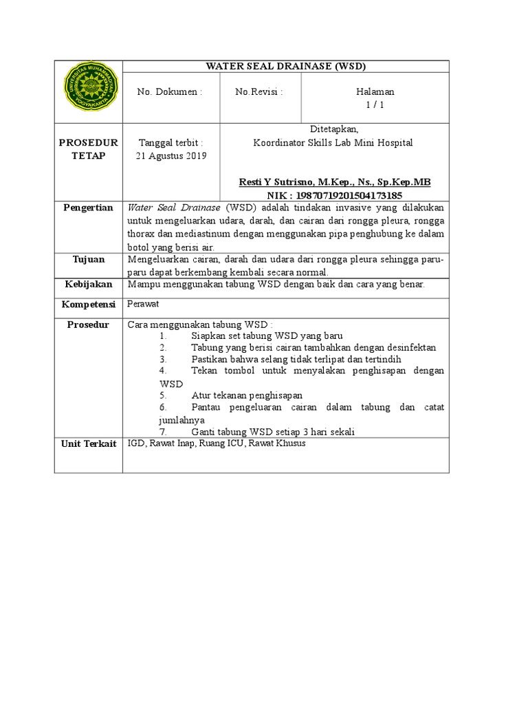 Sop Penggunaan WSD | PDF