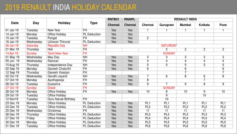 Holiday Calendar PDF | PDF | Observances | Traditions