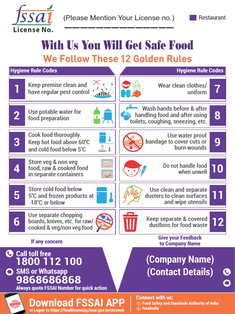 With Us You Will Get Safe Food: We Follow These 12 Golden Rules | PDF ...