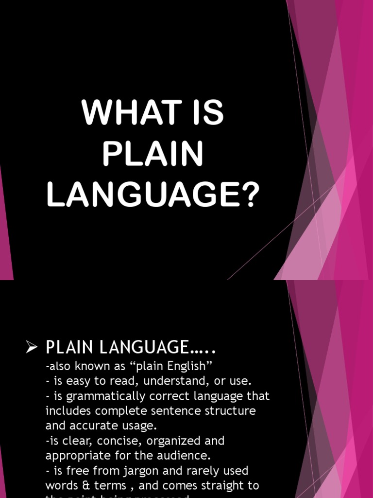 What Is Plain Language? | PDF | Human Impact On The Environment | Jargon