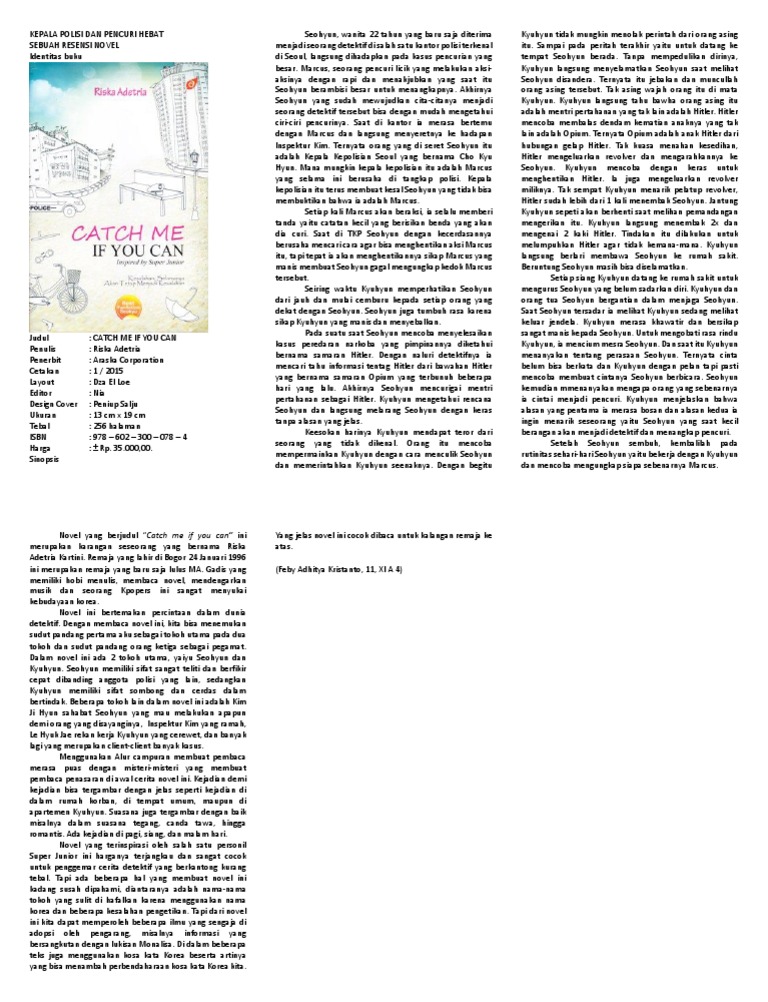 Resensi Novel "Catch Me If You Can" | PDF