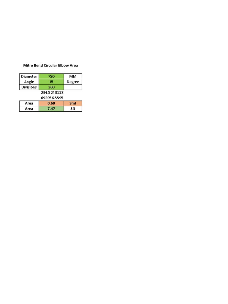 Duct Elbow Area Calculation Guide | PDF