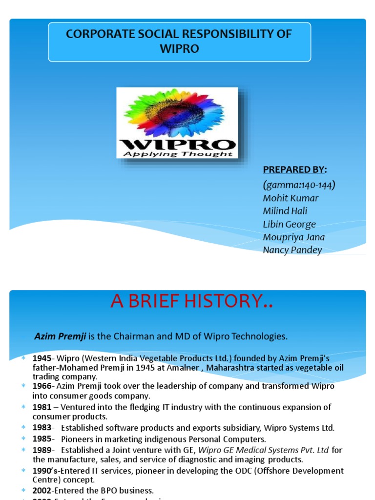 Wipro CSR | PDF | Sustainability | Natural Environment