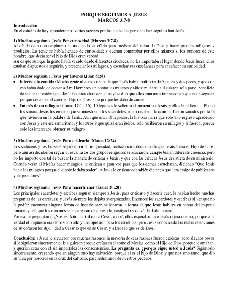 Porque Seguimos A Jesus | PDF | Milagro | Jesús