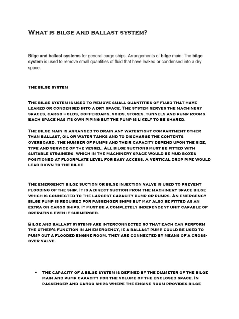 Understanding Bilge and Ballast Systems: A Comprehensive Look at Their ...
