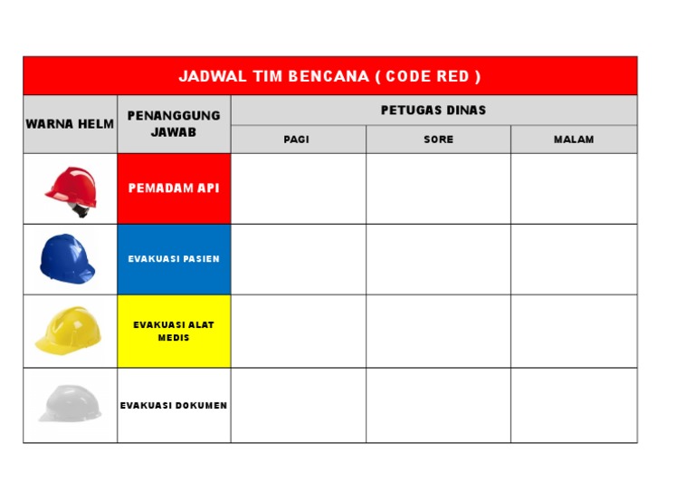 Tim Bencana Code Red Jadwal Siaga Harian | PDF