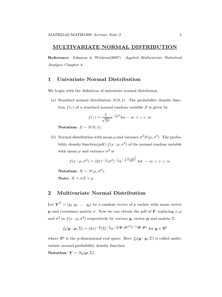 Multivariate Normal Distribution | PDF | Normal Distribution ...
