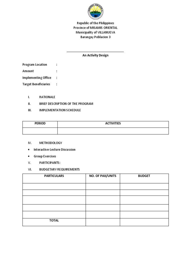 Activity Design | PDF