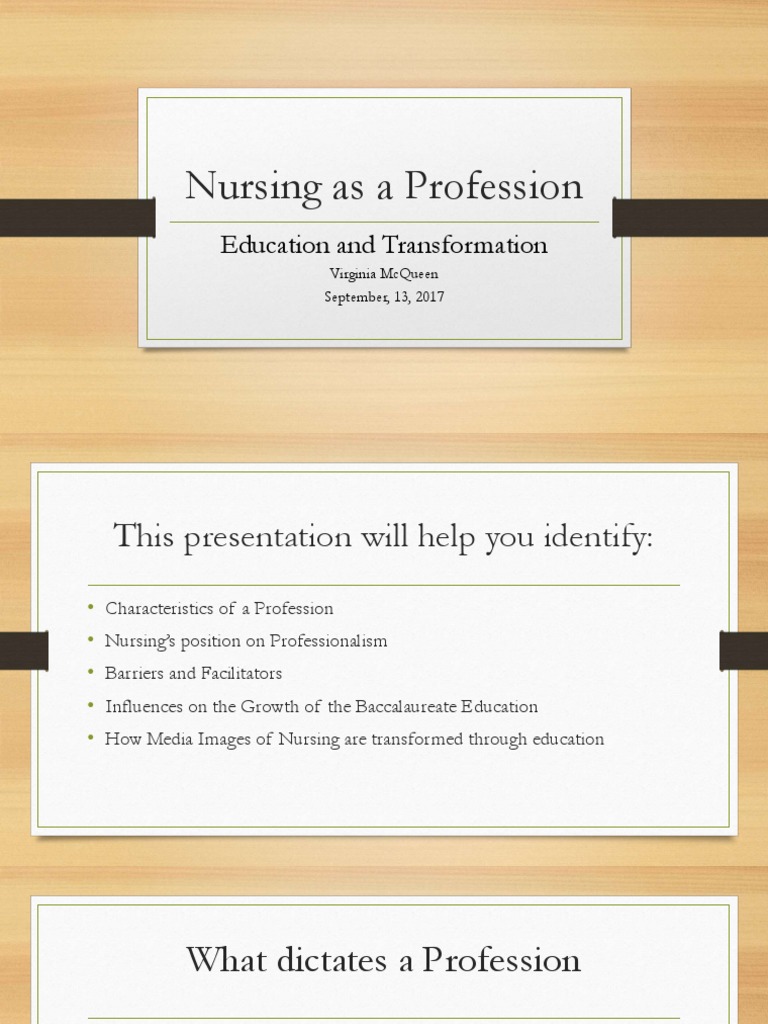Nursing As A Profession: Education and Transformation | PDF | Nursing ...