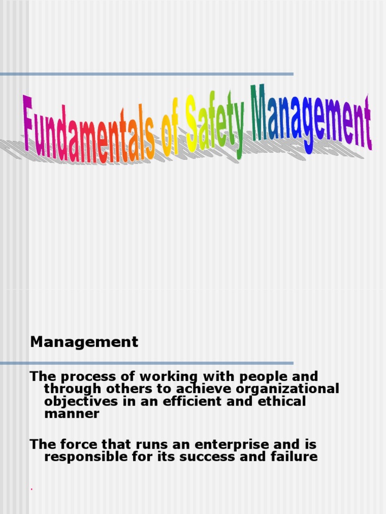 LECTURE 1 - Safety Management Systems | PDF | Safety | Occupational ...