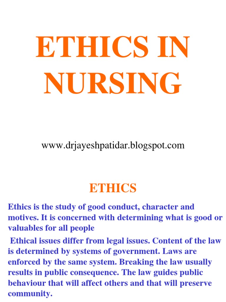 Ethics in Nursing | PDF | Value (Ethics) | Nursing