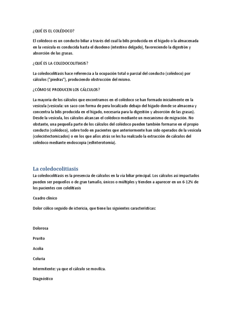 Qué Es El Colédoco | PDF
