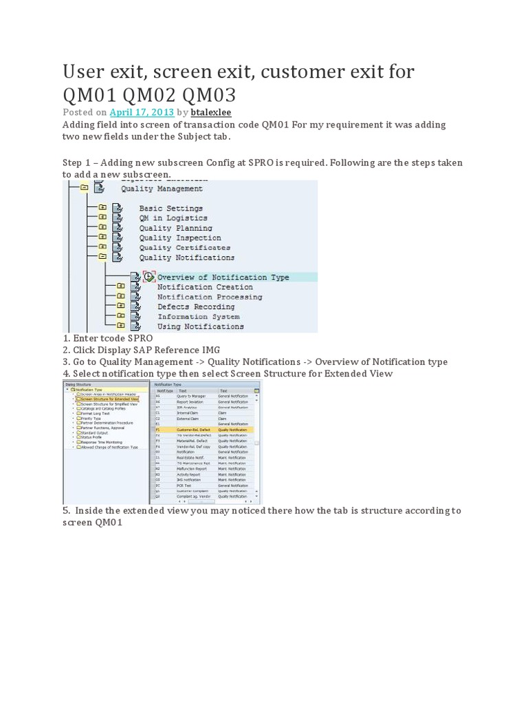 User Exit QM | PDF | Computer Programming | Computing