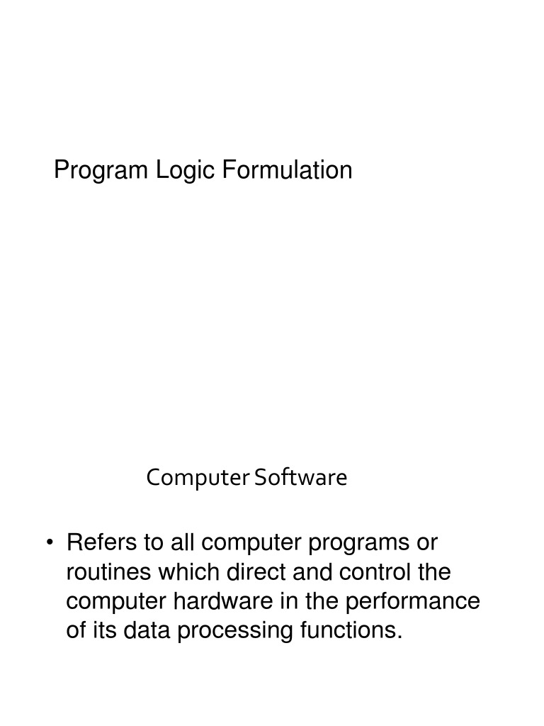 Program Logic Formulation | PDF | Control Flow | Input/Output
