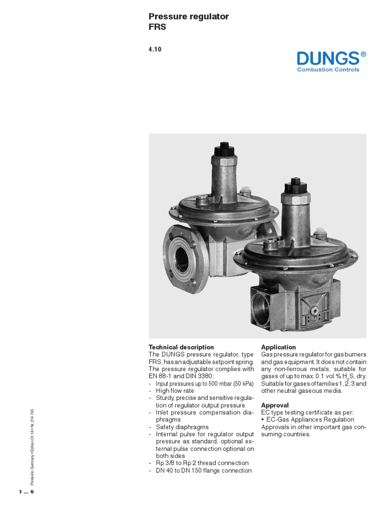 Dungs FRS Gas PR Reg | Download Free PDF | Pipe (Fluid Conveyance ...