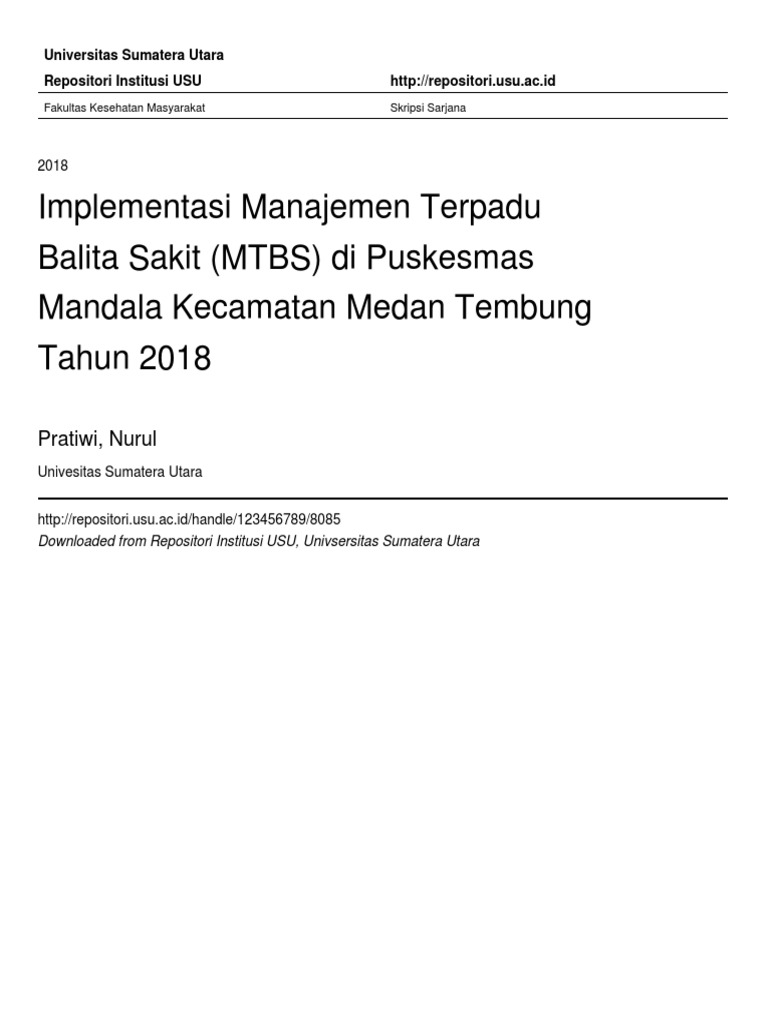 MTBS Puskesmas - 141000334 | PDF | Karier & Perkembangan | Pengembangan Diri