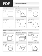 Geometry Cheat Sheet 4 2d Shapes Formulas | PDF | Area | Rectangle