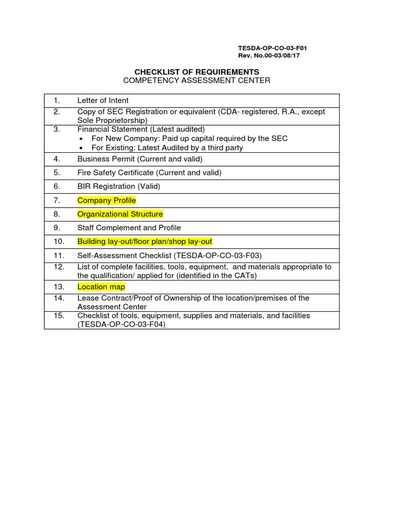TESDA-OP-CO-03 Accreditation ACs Forms | PDF | Audit | Ventilation ...