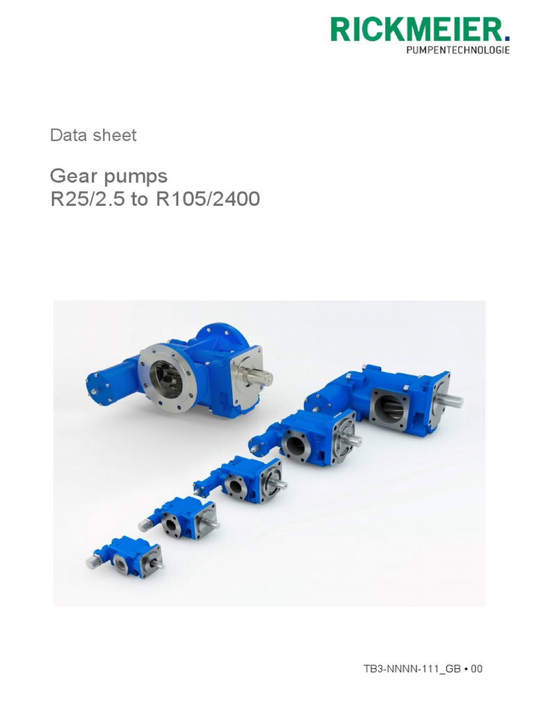 Rickmeier - Gear Pump R25-16 PDF | PDF | Motor Oil | Pump