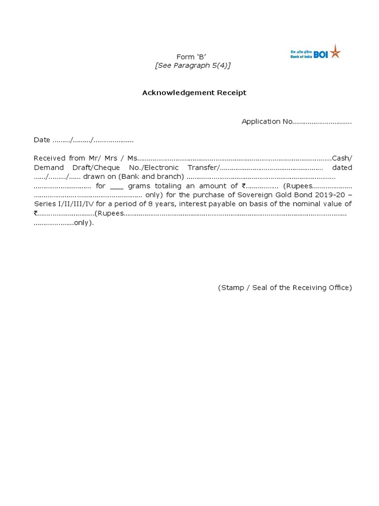 Form B Acknowledgement | PDF