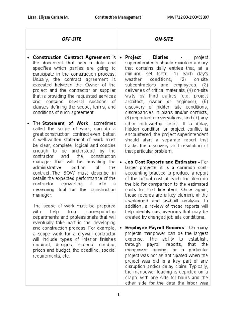 Off-Site On-Site: Construction Contract Agreement Is Project Diaries ...