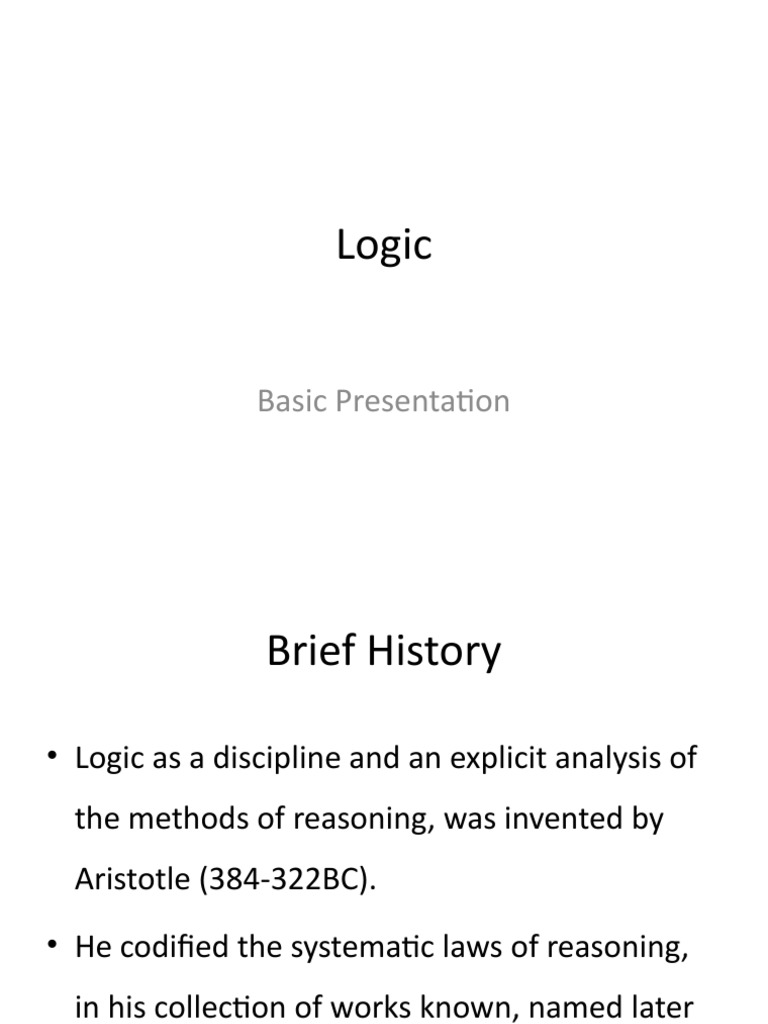 Logic Basic Presentation | Download Free PDF | Fallacy | Logic