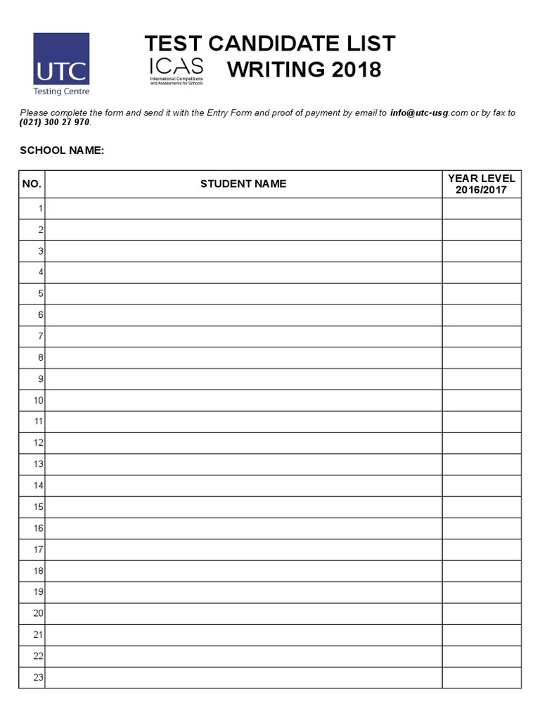 ICAS TCL Form 2019 | PDF | Fax | International Telecommunication Union