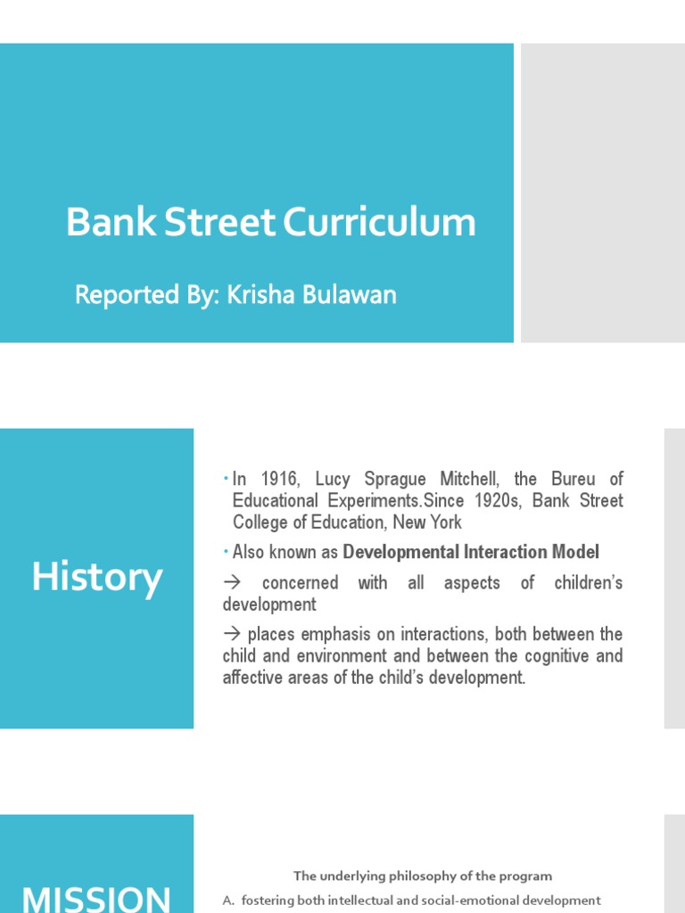 Bank Street Curriculum Overview | PDF | Teachers | Preschool
