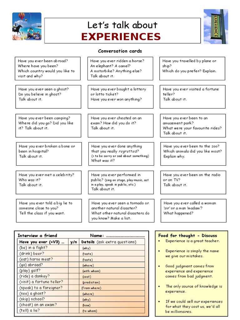 1641 Lets Talk About Experiences | PDF