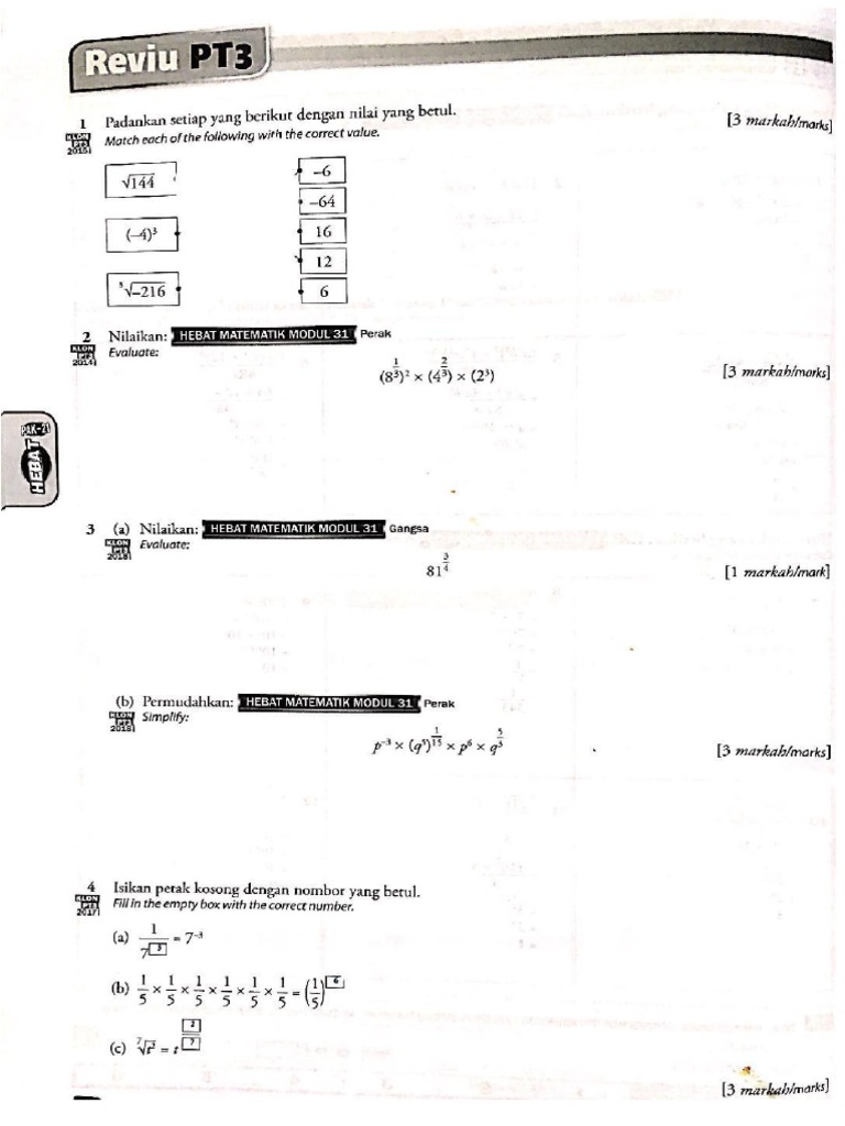 Latihan Indeks Tingkatan 3 | PDF