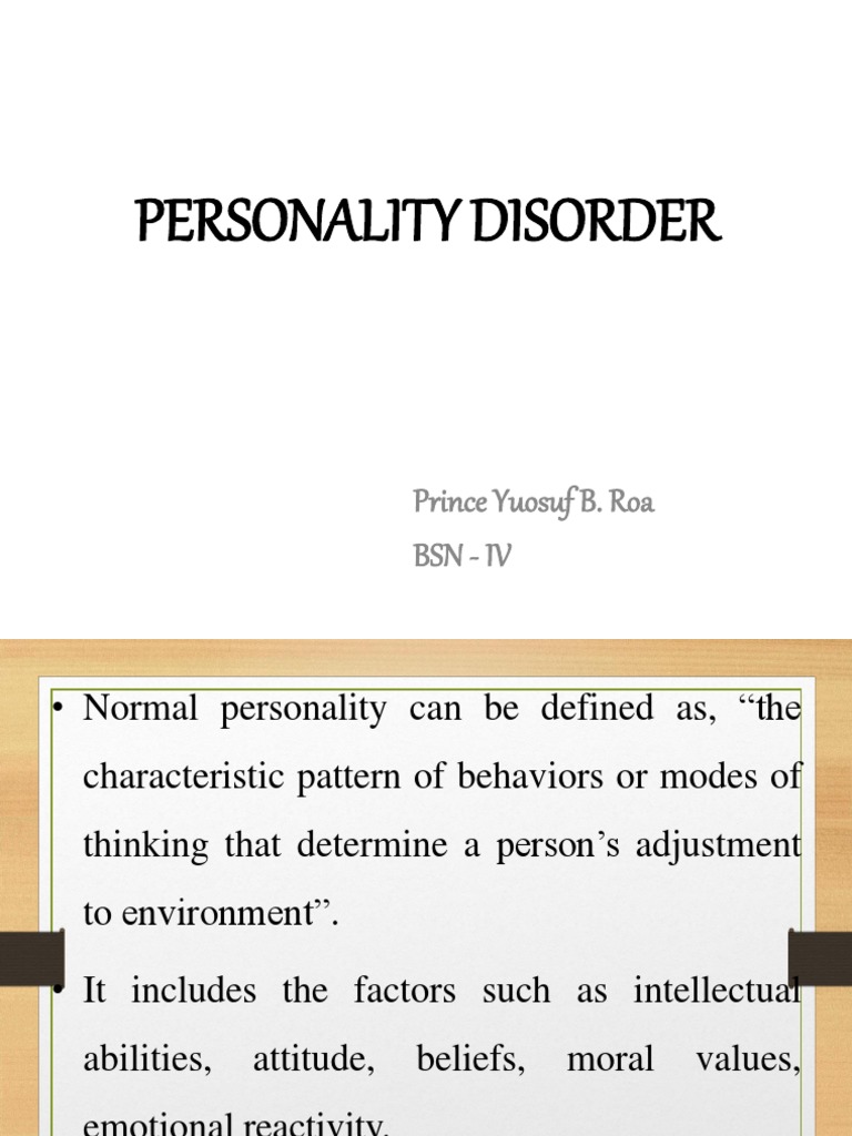 Personality Disorder PPT ROA Final | PDF | Personality Disorder ...