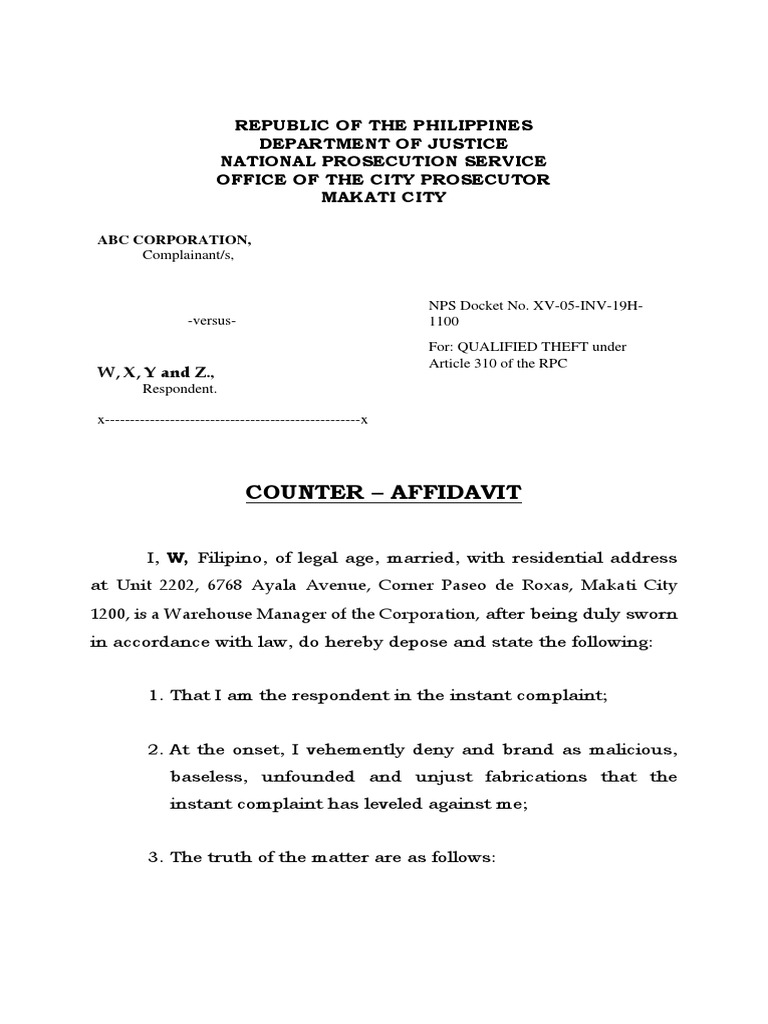 Counter Affidavit | PDF | Social Institutions | Social Science