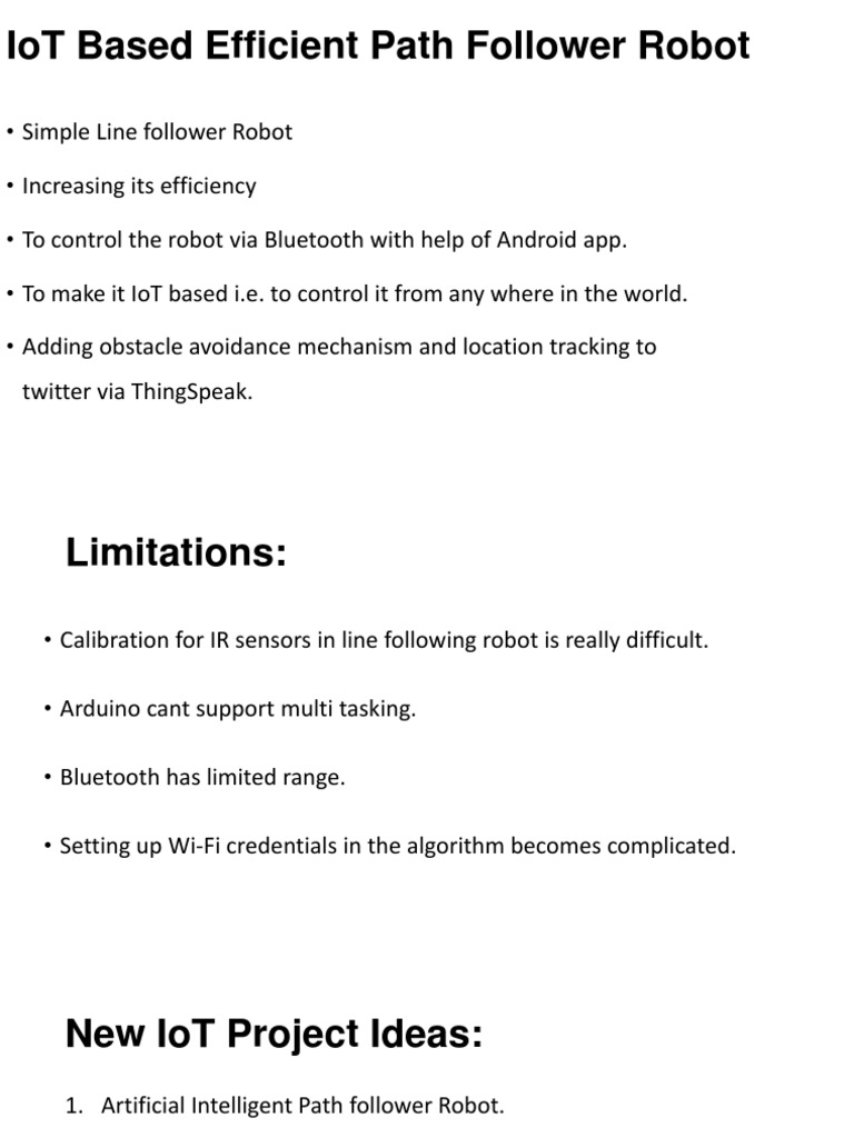 Iot Based Efficient Path Follower Robot | PDF