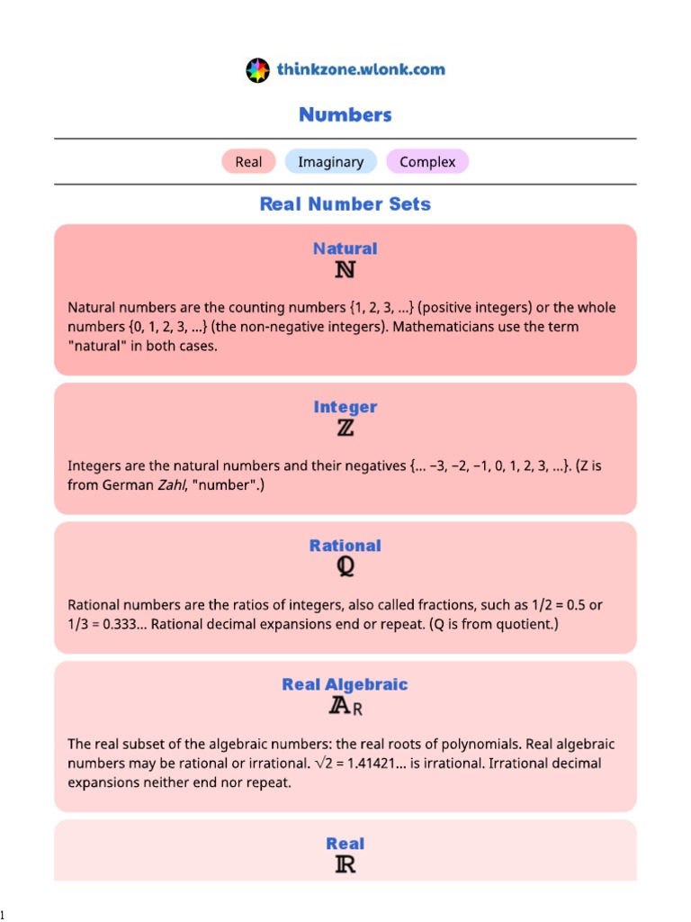 Number Sets | PDF