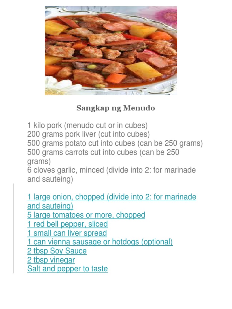 Menudo Recipe And Procedure