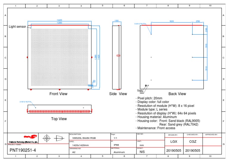 LED Display Module Specs 64x64 | PDF | Pixel | Optics
