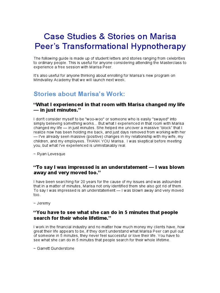 Case Studies and Transformational Stories: Powerful Insights into ...