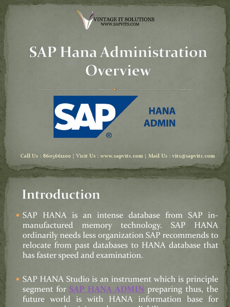 SAP Hana Administration Guide - SAP Hana Admin | PDF | Sap Se | Oracle ... SAP Hana Administration Guide - SAP Hana Admin | PDF | Sap Se | Oracle ...
